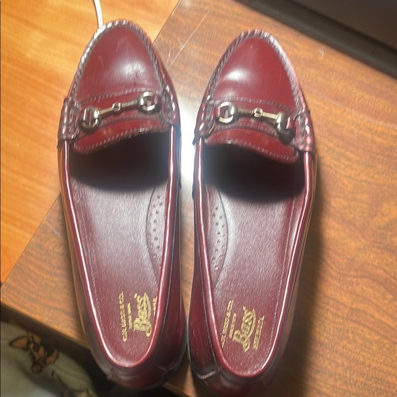 Bass | Shoes | Bass Burgundy Leather Loafers With Gold Buckle | Poshmark